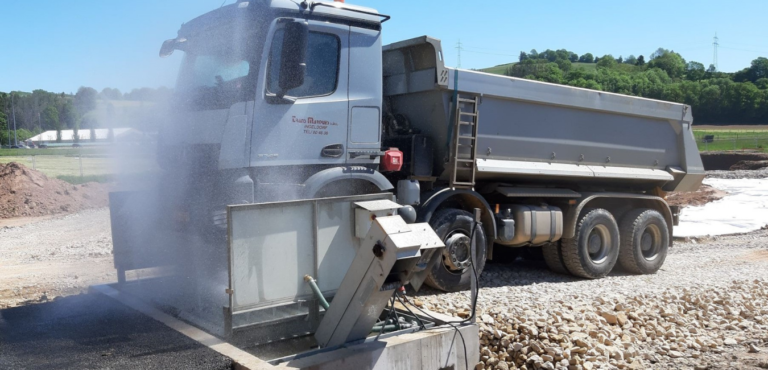 A sustainable construction site with the right wheel washer: a model ...
